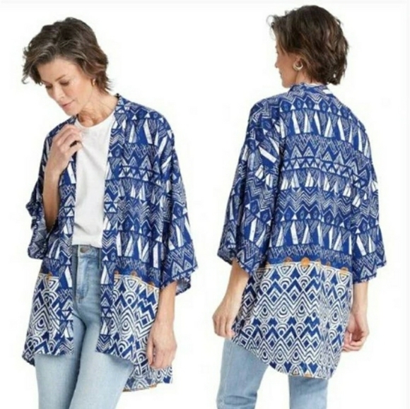 Knox Rose | Tops | Knox Rose Surfs Up Kimono Ml Mixed Print Open Front ...